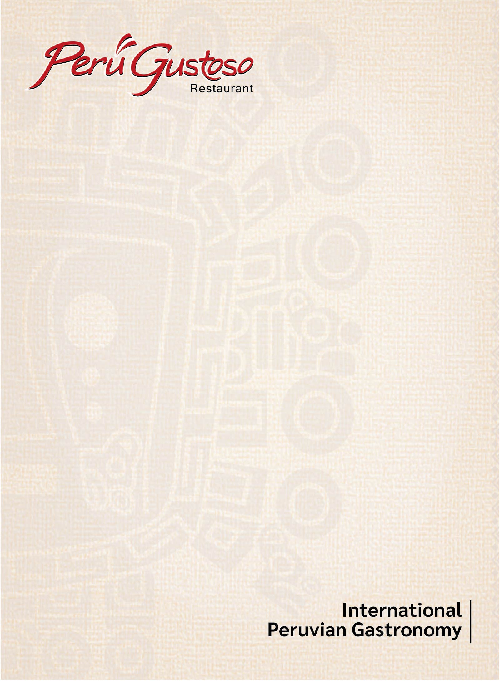 OUR MENU – RESTAURANT PERU GUSTOSO